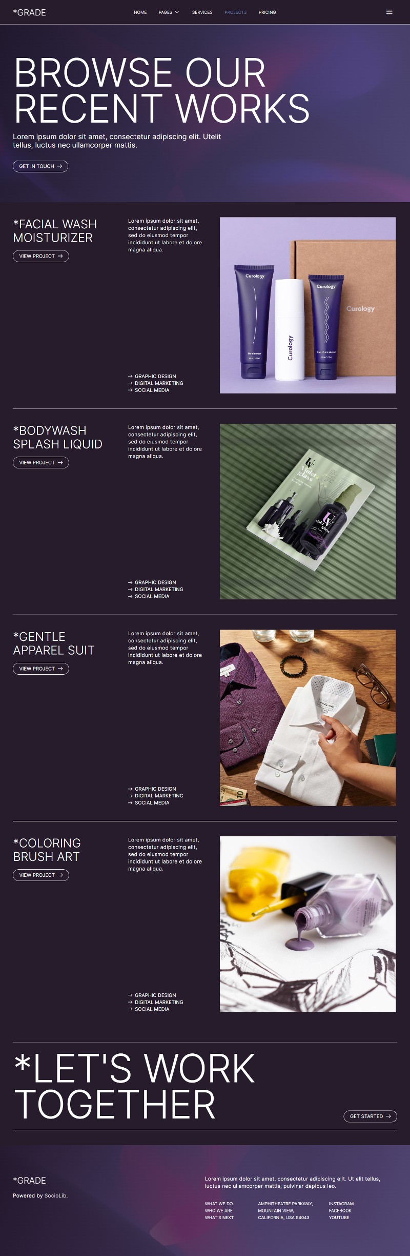 Grade - Creative Agency & Portfolios Elementor Template Kit by sociolib