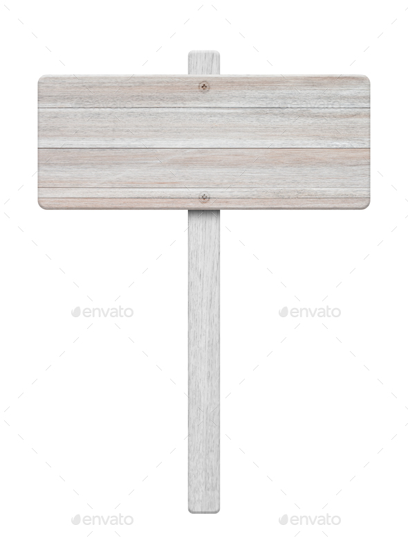 White wooden sign isolated on white background. Stock Photo by ...