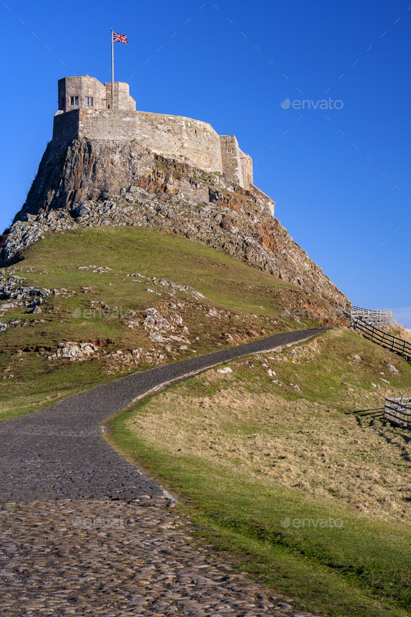 Lindisfarne on Holy Island - England Stock Photo by SteveAllenPhoto999