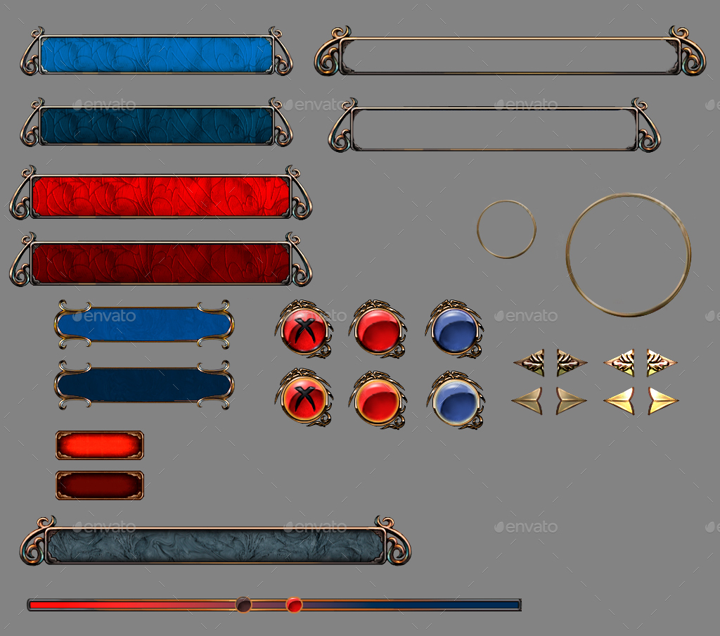 Gothic GUI set, Game Assets | GraphicRiver