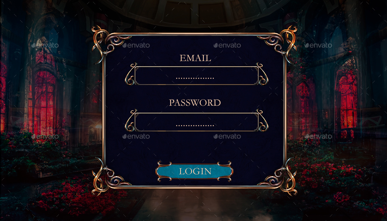 Gothic GUI set, Game Assets | GraphicRiver