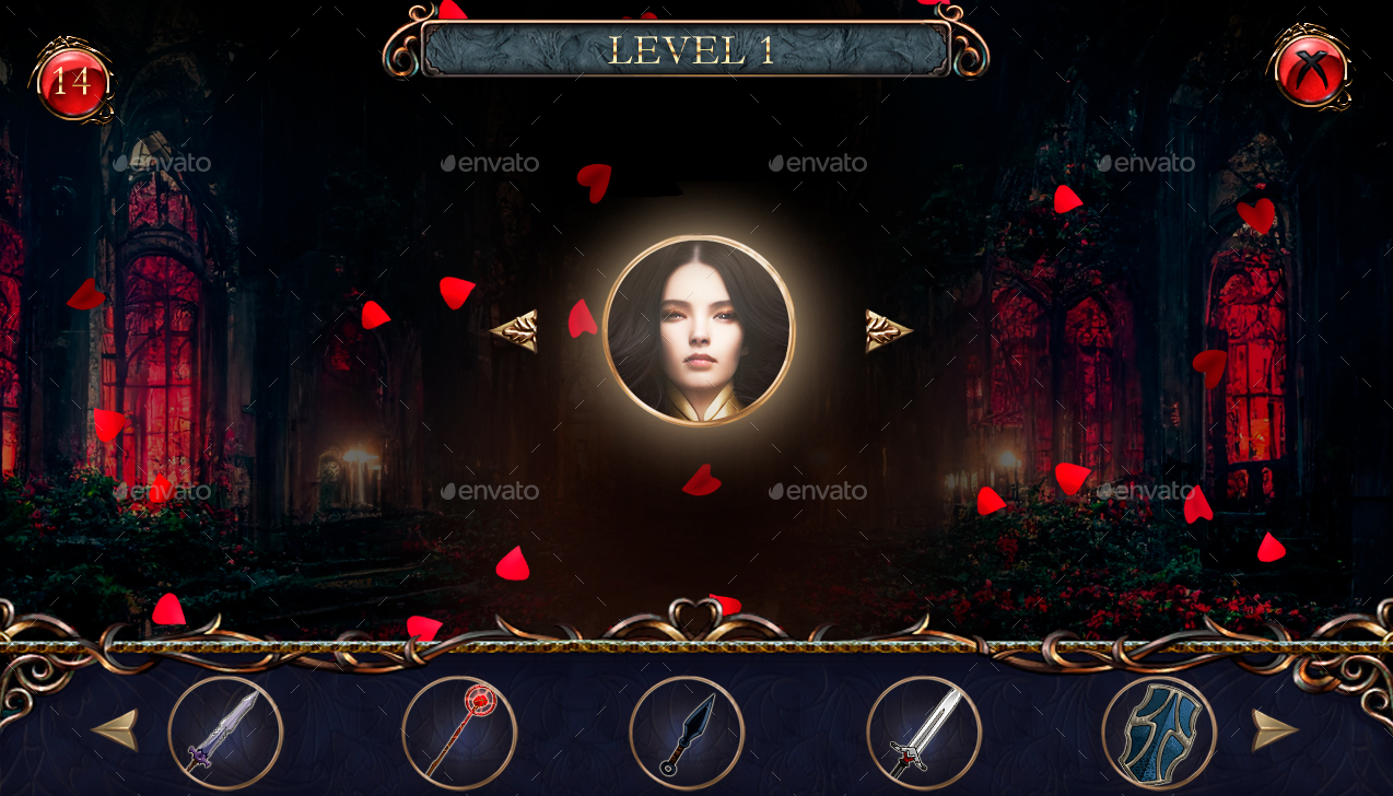 Gothic GUI set, Game Assets | GraphicRiver