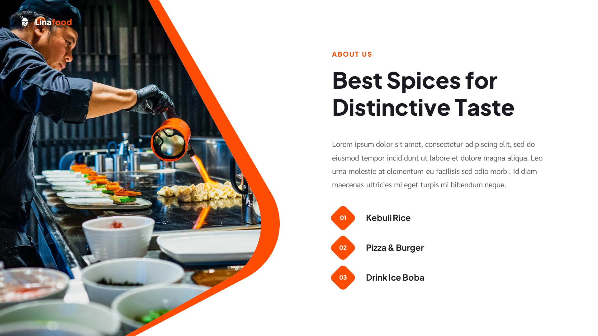 Linafood - Food Franchise & Restaurant Google Slides Template by pointslide