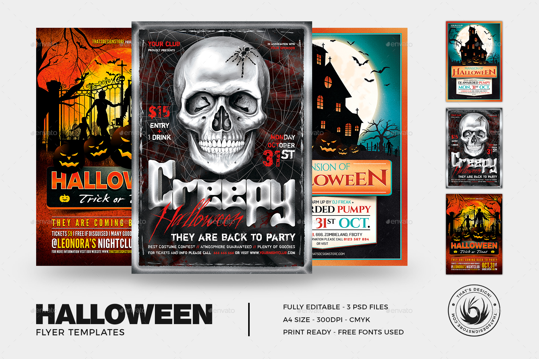 Halloween Flyer Bundle V7, Print Templates | GraphicRiver