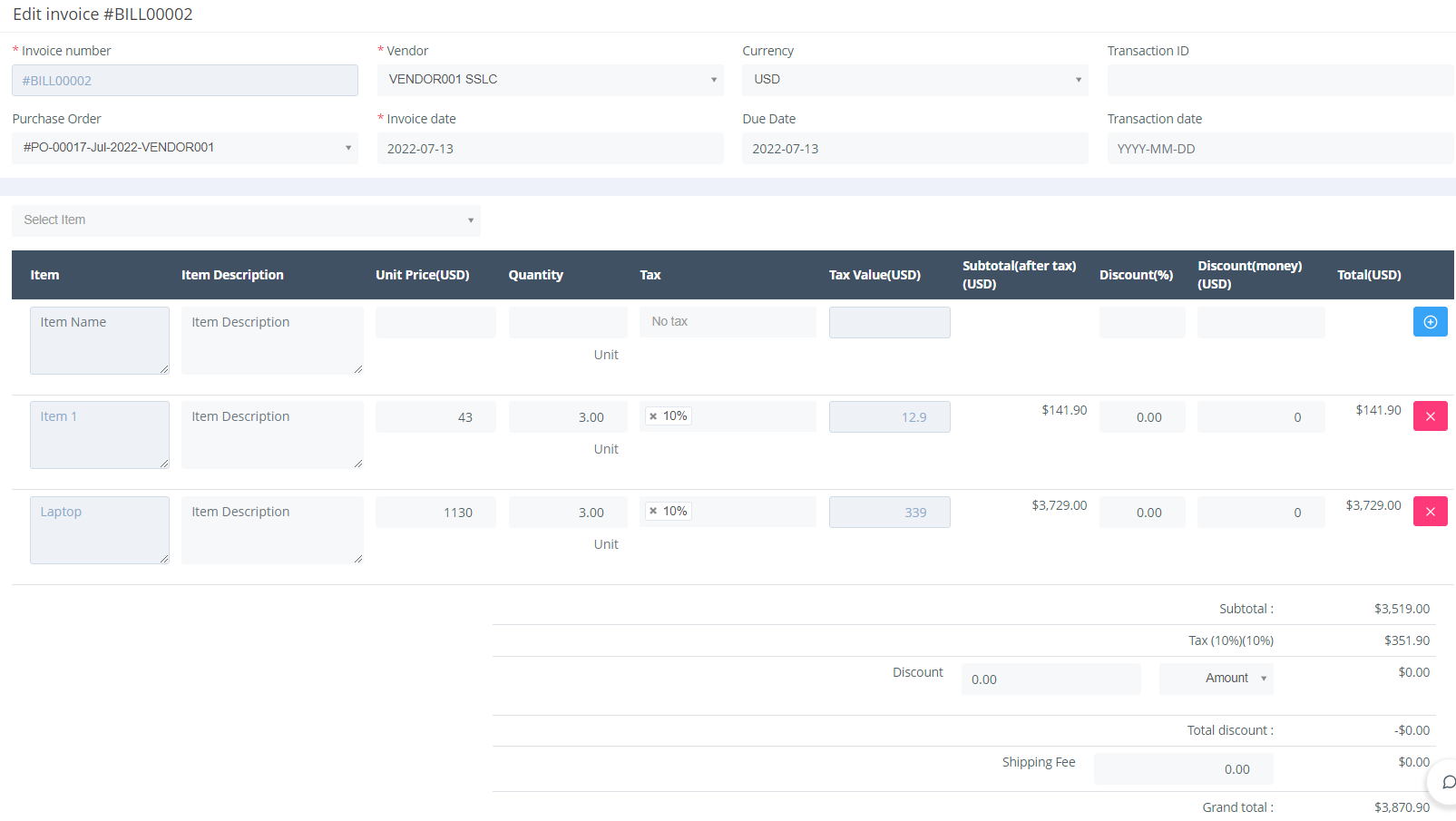 Purchase Management plugin for RISE CRM by GreenTech_Solutions | CodeCanyon