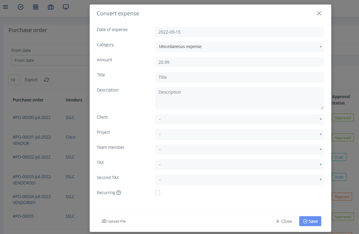 Purchase Management plugin for RISE CRM by GreenTech_Solutions | CodeCanyon