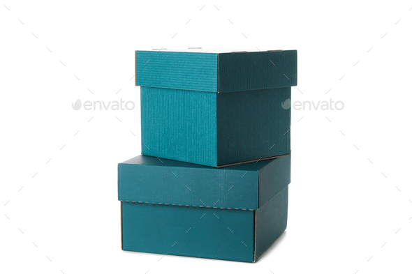 Color carton boxes isolated on white background Stock Photo by ...