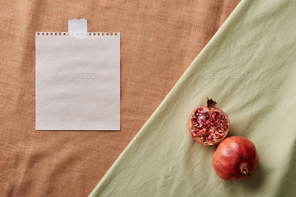 Pomegranate and blank sheet of paper Stock Photo by Media_photos ...
