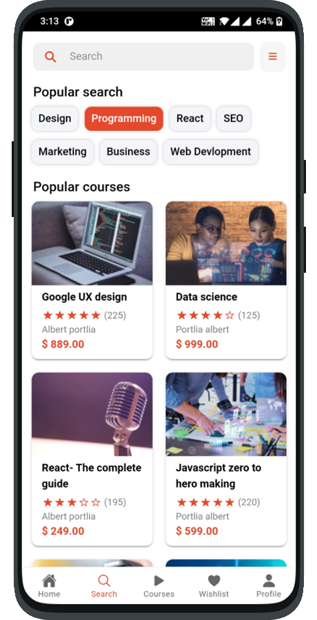 Ionic LMS App Template | Course App Template Ionic | Udemy Clone Ionic by camelcasetechnology
