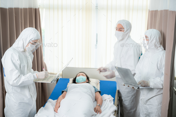 coronavirus disease medical health, care concept, doctor and nurse ...