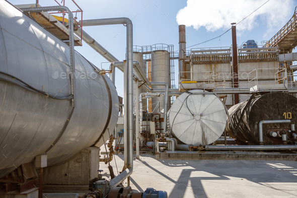 Photo of large plant for production of building materials Stock Photo ...