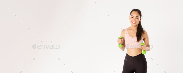 Fitness, healthy lifestyle and wellbeing concept. Portrait of happy ...