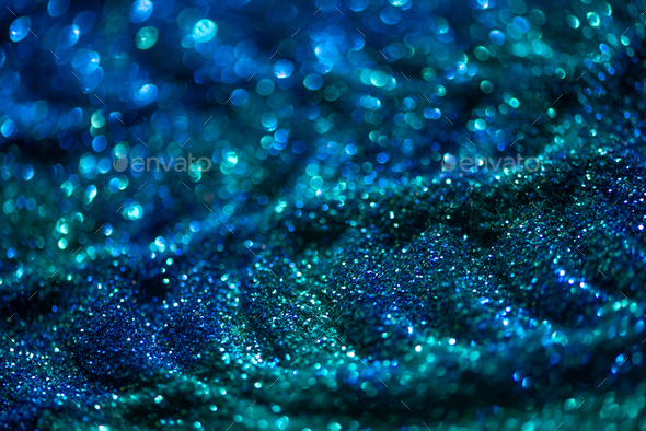 Shiny blue turquoise glitter textured background Stock Photo by zelmab