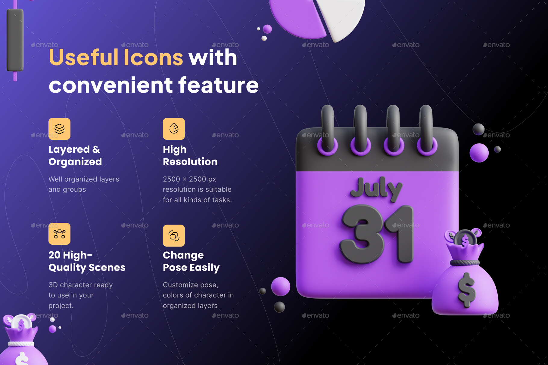 Financial 3D Icon Set, Graphics | GraphicRiver