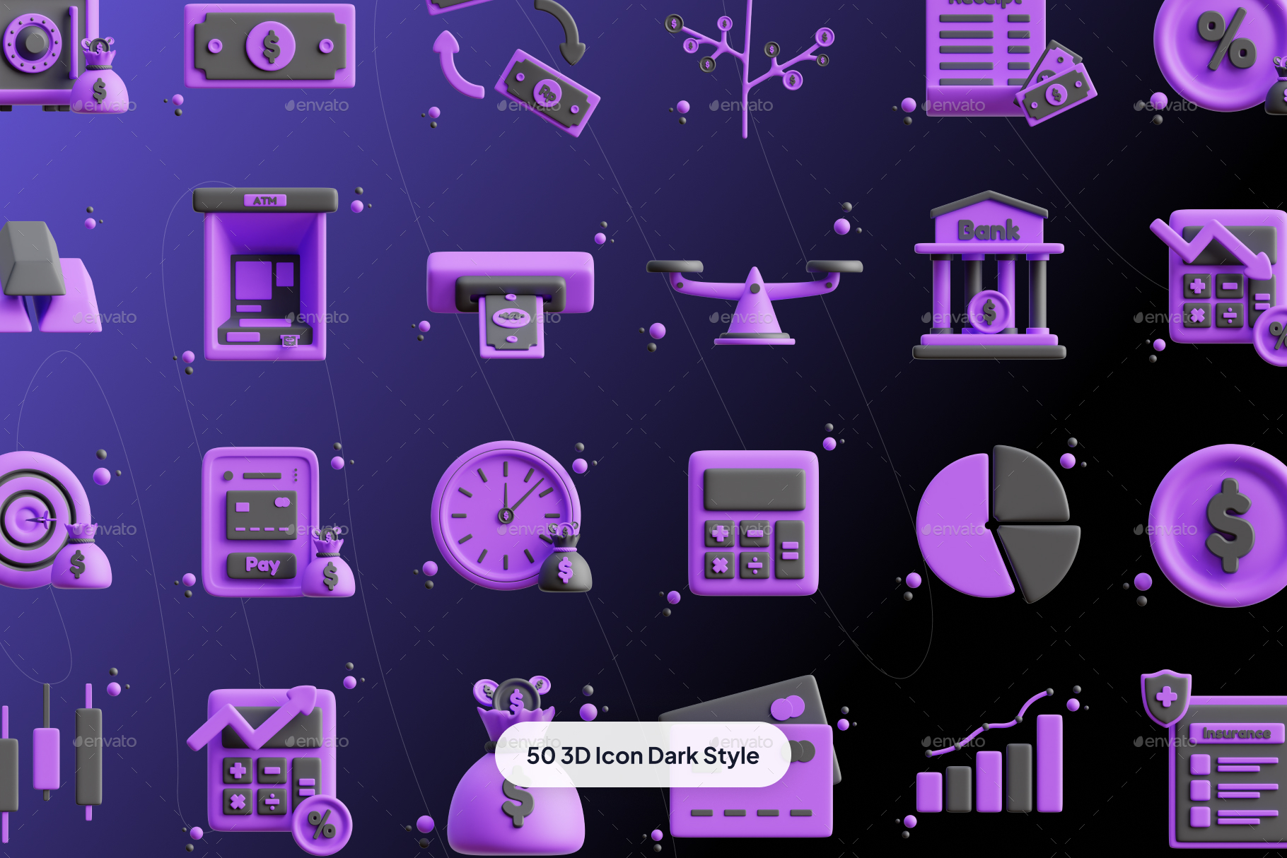 Financial 3D Icon Set, Graphics | GraphicRiver