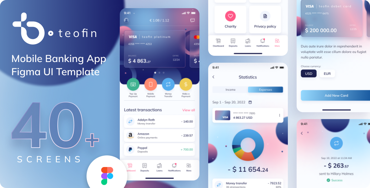 Teofin - Mobile Banking App Figma UI Template by George_Fx | ThemeForest