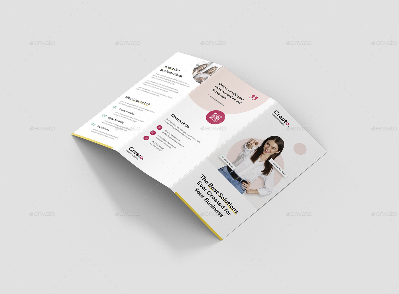 Creative Business Studio Brochure Tri-Fold Template, Print Templates