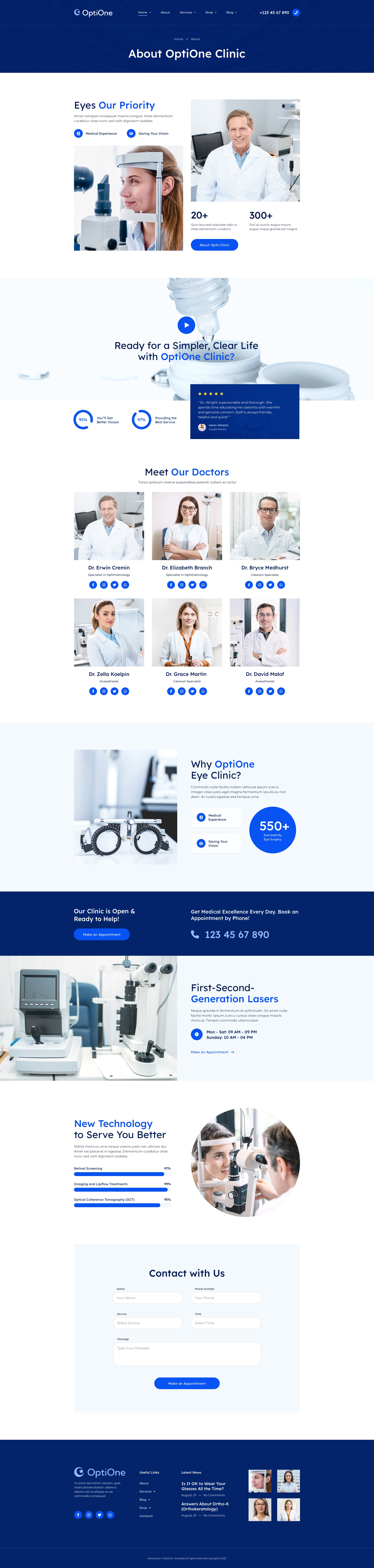 OptiOne – Eye Care Center Template for Figma by merkulove | ThemeForest