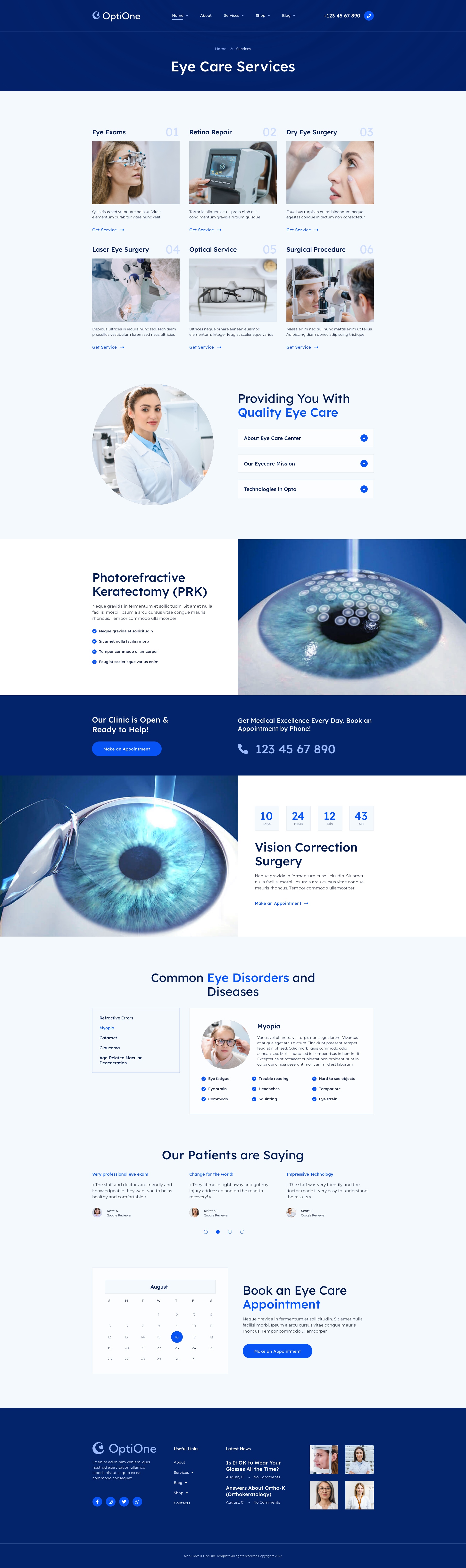 OptiOne – Eye Care Center Template for Figma by merkulove | ThemeForest