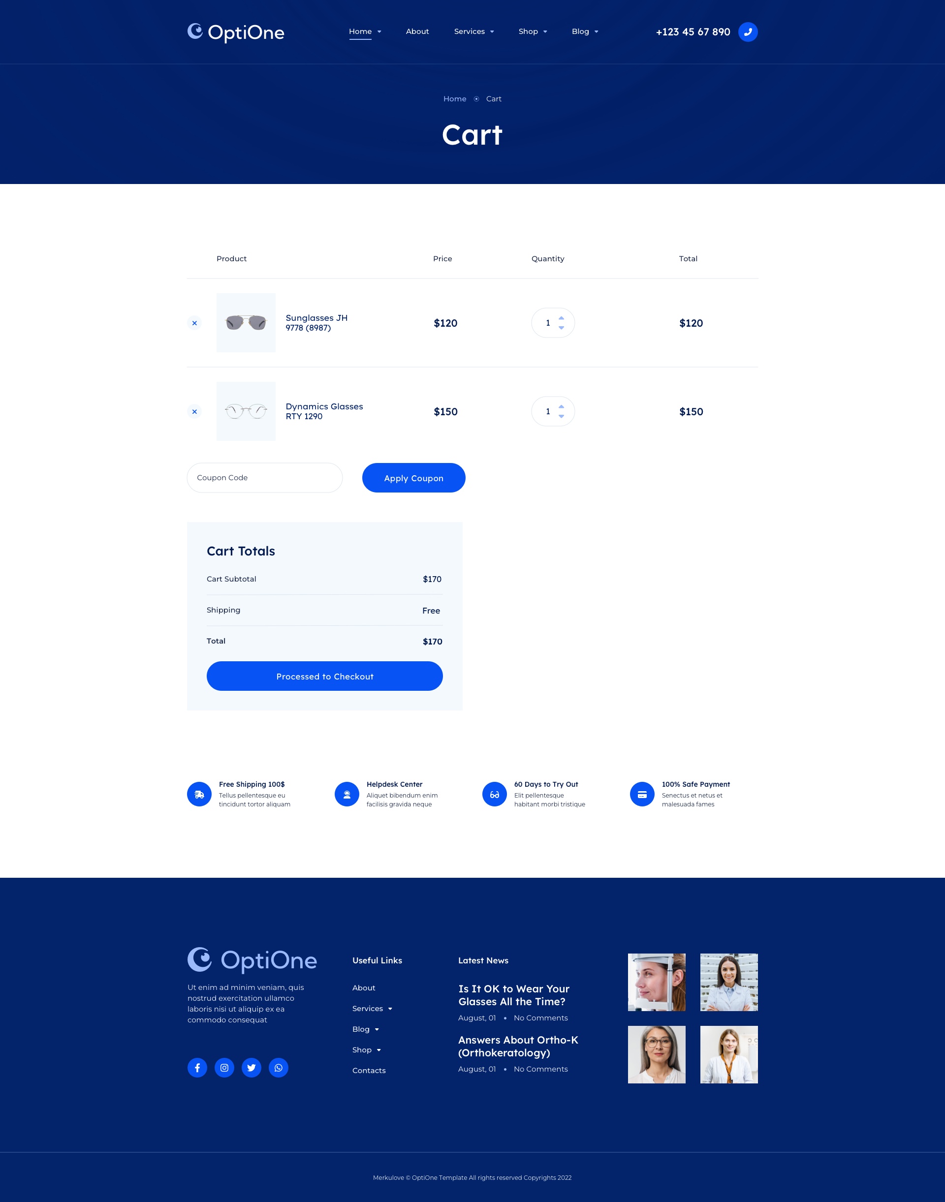 OptiOne – Eye Care Center Template for Figma by merkulove | ThemeForest