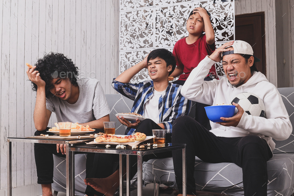 Sad expression of people when team football lose Stock Photo by ...