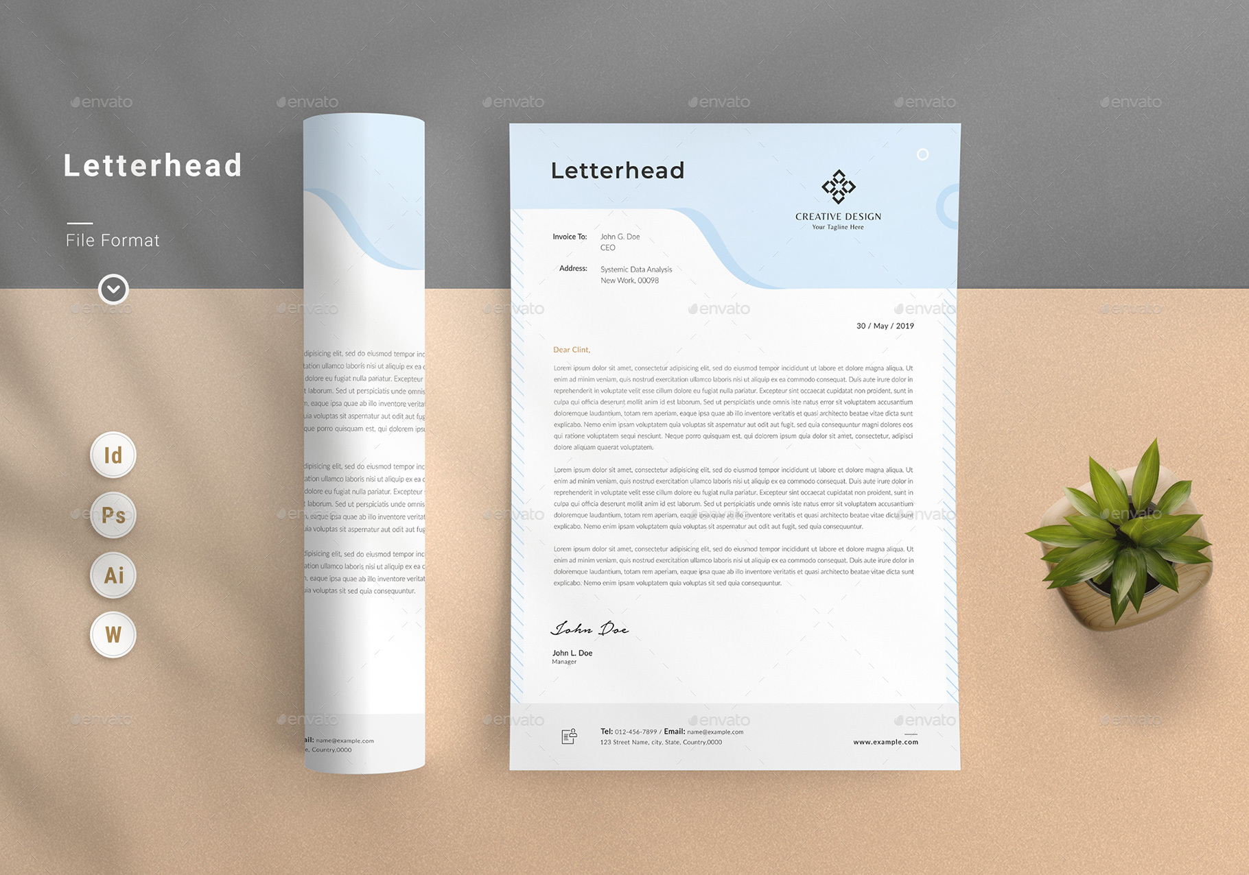 Brief Estimate Invoice Letterhead, Print Templates | GraphicRiver