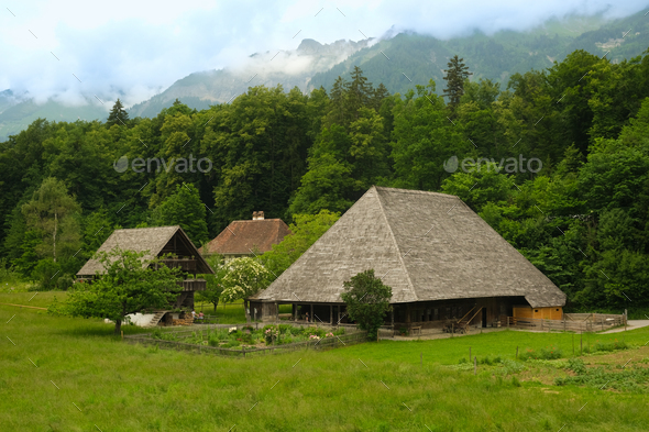 Old Cottage and Swiss Farmhouse Stock Photo by najmi1990 | PhotoDune