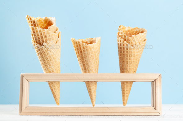 Empty ice cream cones Stock Photo by karandaev | PhotoDune