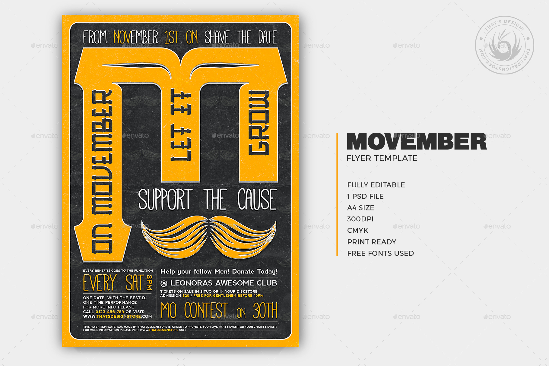 Movember Flyer Template V3, Print Templates | GraphicRiver