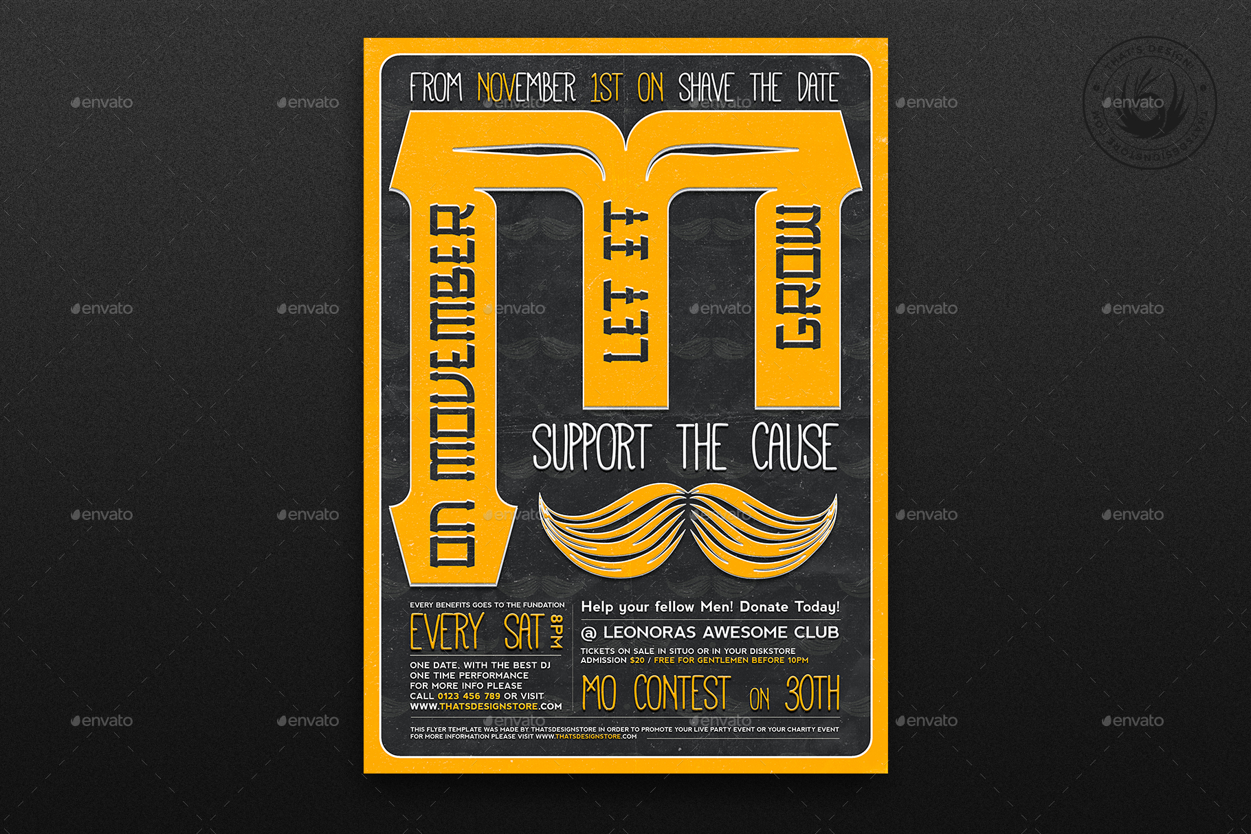 Movember Flyer Template V3, Print Templates | GraphicRiver