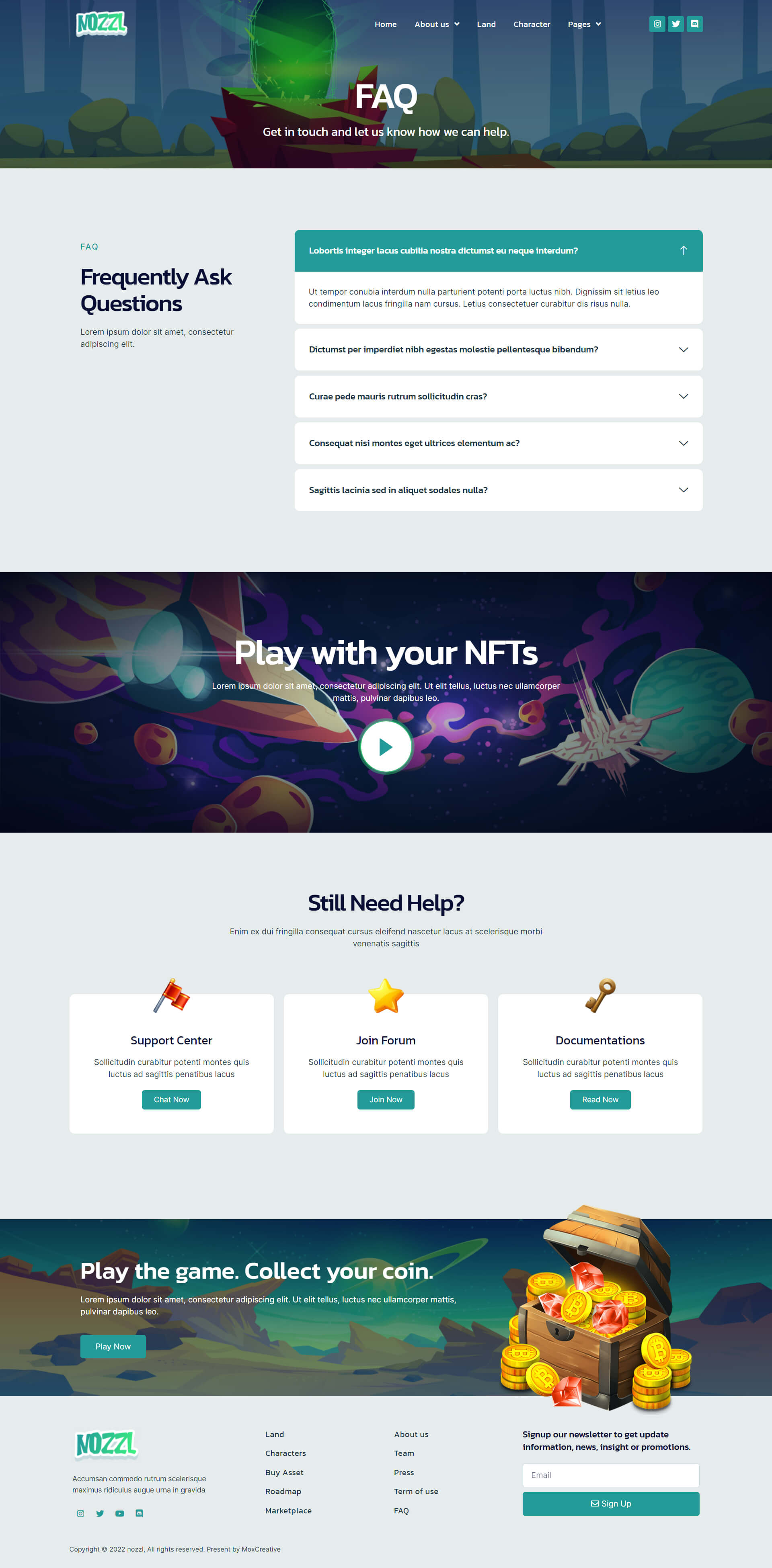Nozzle - Game NFT Elementor Pro Template Kit by moxcreative | ThemeForest