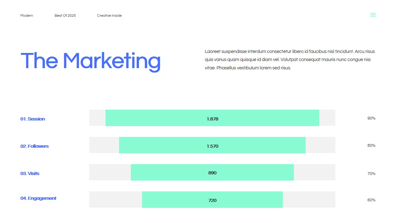 Modern White Blue Company Performance & Infographic, Presentation Templates