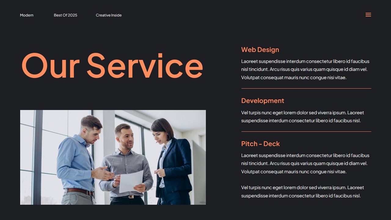 Modern Black Orange Company Profile Presentation, Presentation Templates