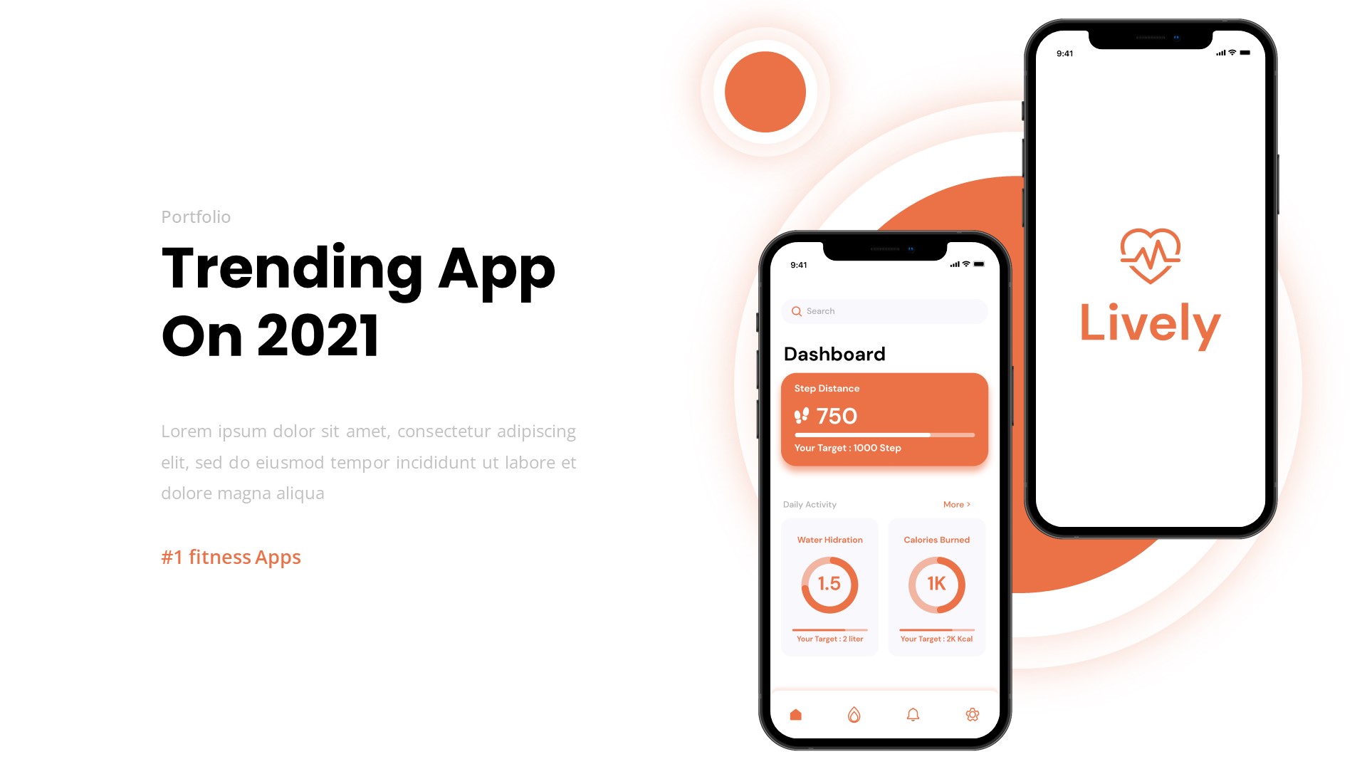 Lively - Fitness App & SAAS PowerPoint Template, Presentation Templates
