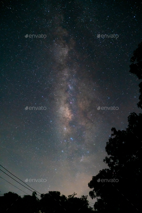 Milky way dark sky and starry loop. Milky way night sky and star. Stock ...