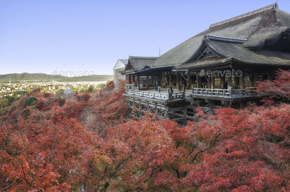 Kiyomizudera Temple in Autumn, Kyoto, Japan Stock Photo by EvergreenPlanet