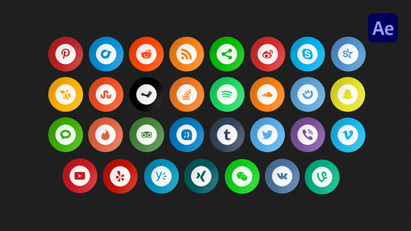 Social Media Icons | Part 1, After Effects Project Files | VideoHive