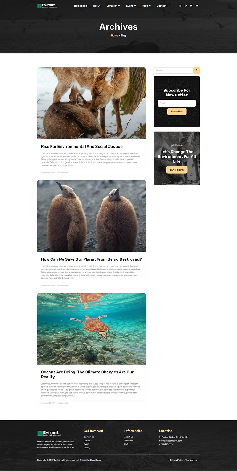 Envirant - Ecology and Environment Elementor Pro Template Kit by Rometheme