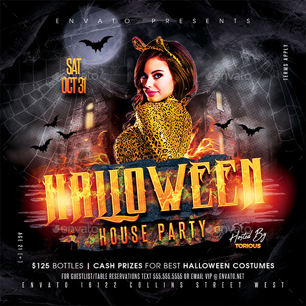 Halloween Party Flyer Template, Print Templates | GraphicRiver