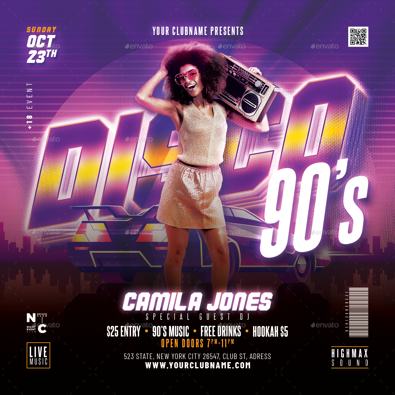 Disco 90's Flyer, Print Templates | GraphicRiver