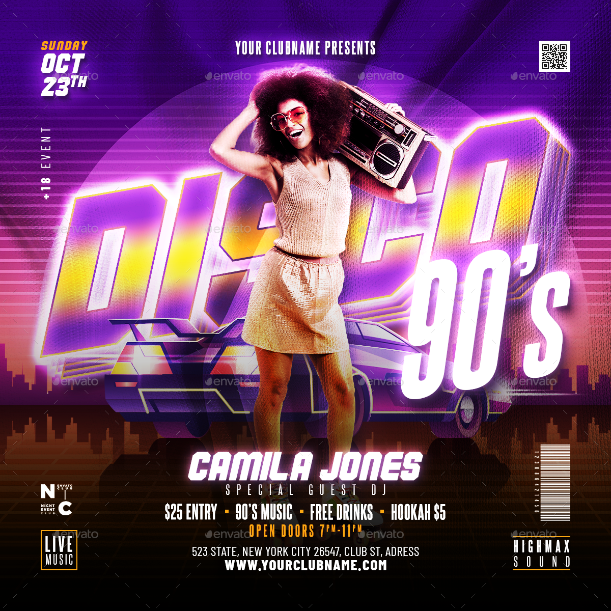 Disco 90's Flyer, Print Templates | GraphicRiver