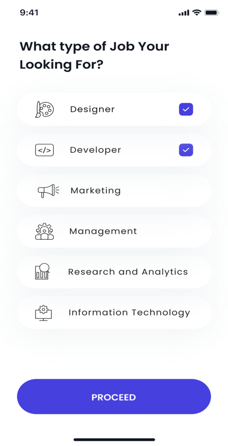 Jobile App ANDROID + IOS + FIGMA | UI Kit | Flutter | Online Job Finder App by FlutterVision