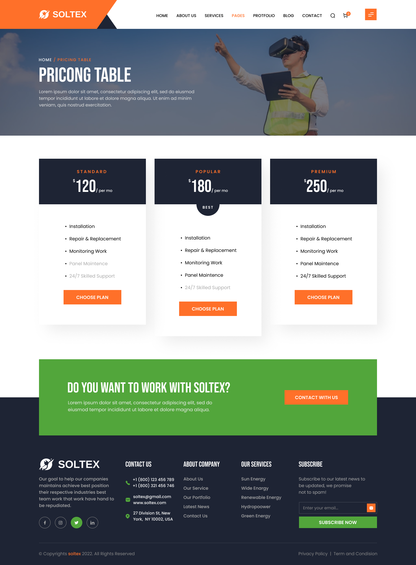Soltex - Solar & Renewable Energy Web Figma Template by DesignNtheme