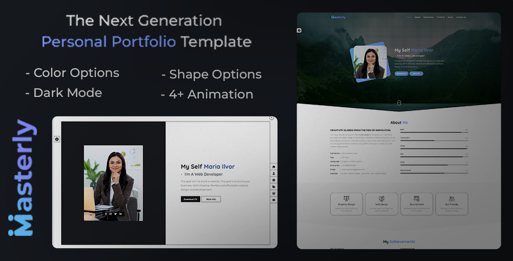 Masterly - Personal Portfolio One Page HTML Template by ashishmaraviya
