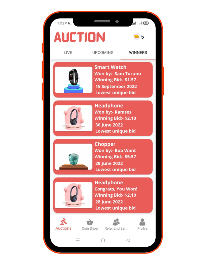 Auction App with Admin Panel by TrueDreamSoftware | CodeCanyon