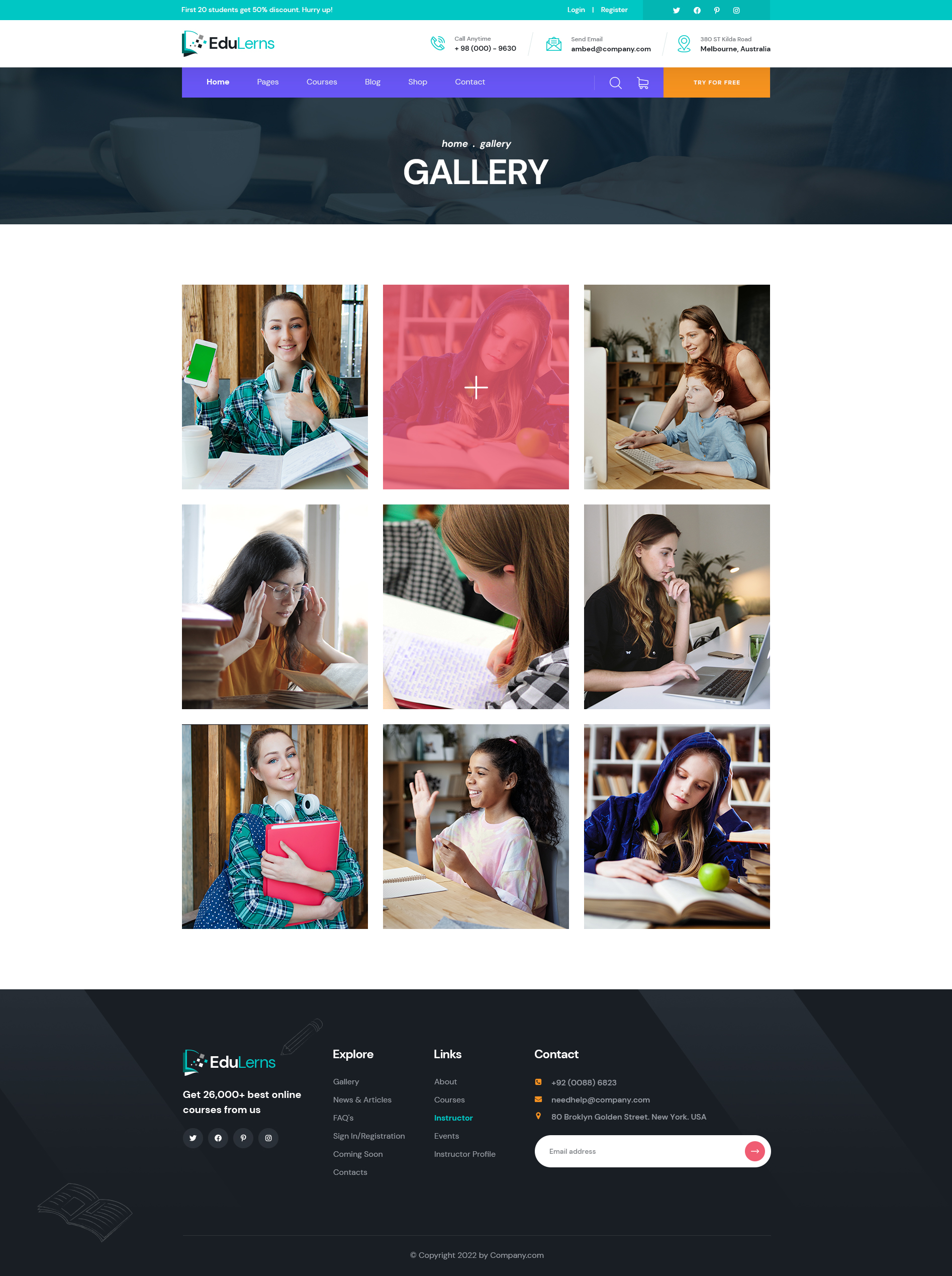 Edulerns - Online Courses & Education PSD Template by thimshop ...
