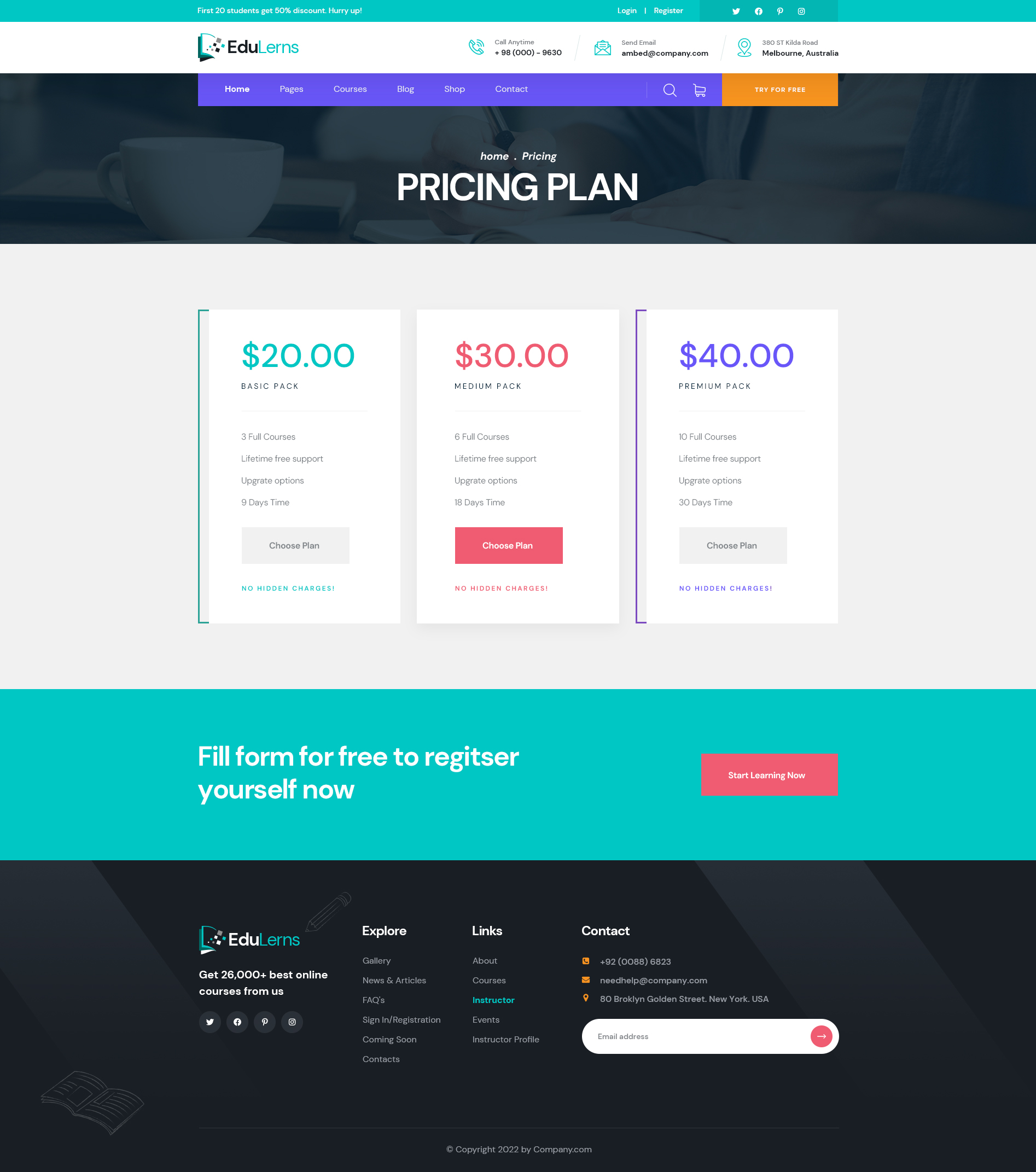 Edulerns - Online Courses & Education PSD Template by thimshop ...