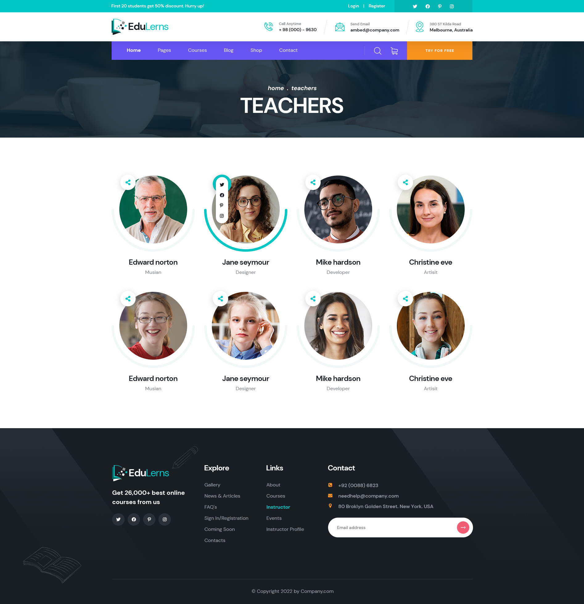 Edulerns - Online Courses & Education PSD Template by thimshop ...