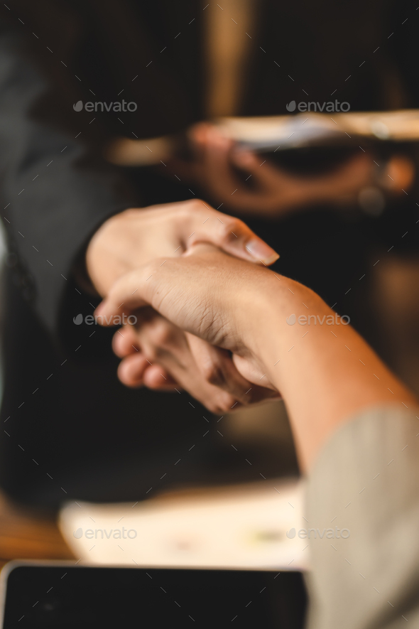 business hand contract meeting with success agreement concept ...