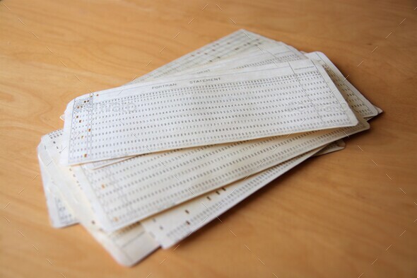 Pile of punched cards Stock Photo by antony-robinson | PhotoDune